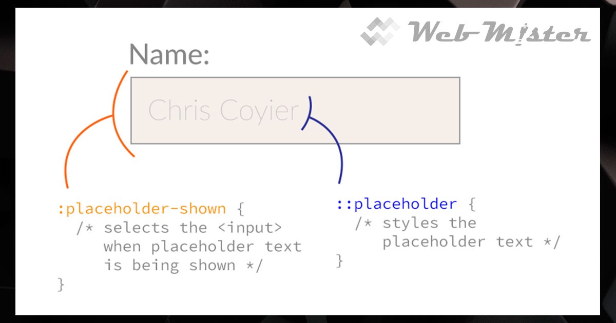 Стилизуем Placeholder при помощи Css Webmister